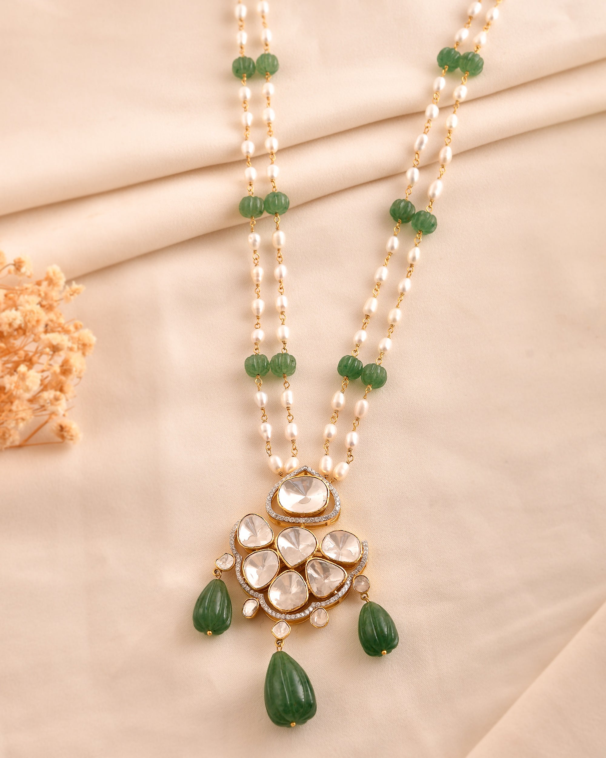 Rajratna Diamond Polki Neckpiece (T wt. 150.07 ct)