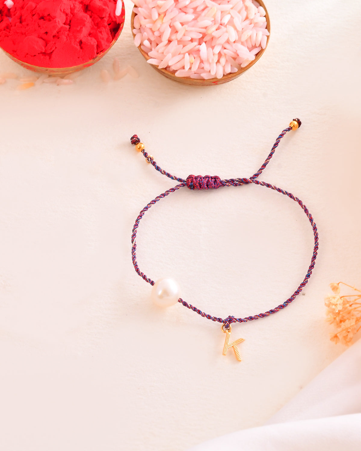 Personalised Alphabet Maroon Rakhi